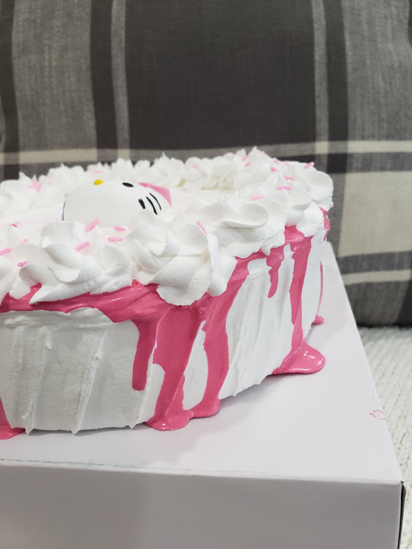 Pip Posh Design Faux Sweet Décor Hello Kitty Whipped Pink Drizzle Cake ...