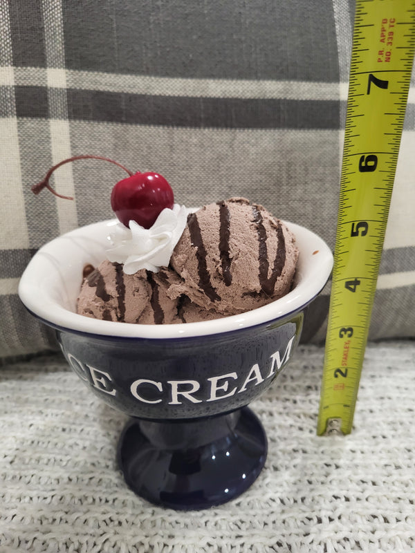 Pip Posh Design Faux Sweet Décor Whipped Cherry Chocolate Ice Cream To ...