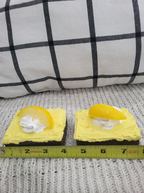 Pip Posh Design Faux Sweet Décor Whipped Lemon Brownies Set Of 2 Baker ...